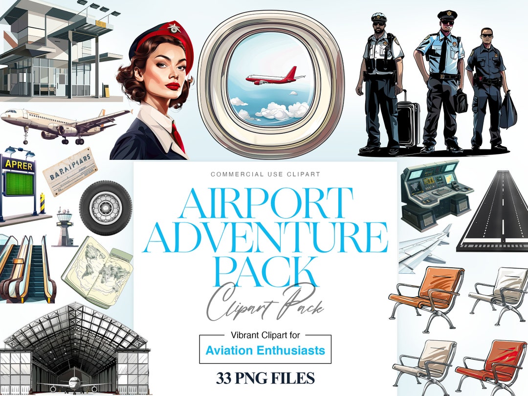 Watercolor Airport Clipart, Pilot, Plane, Aero Plane, Airport Luggage ...