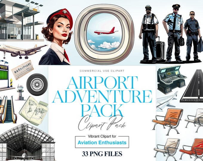 Pilot Clipart - Airport Clipart - 16101 - Etsy Canada