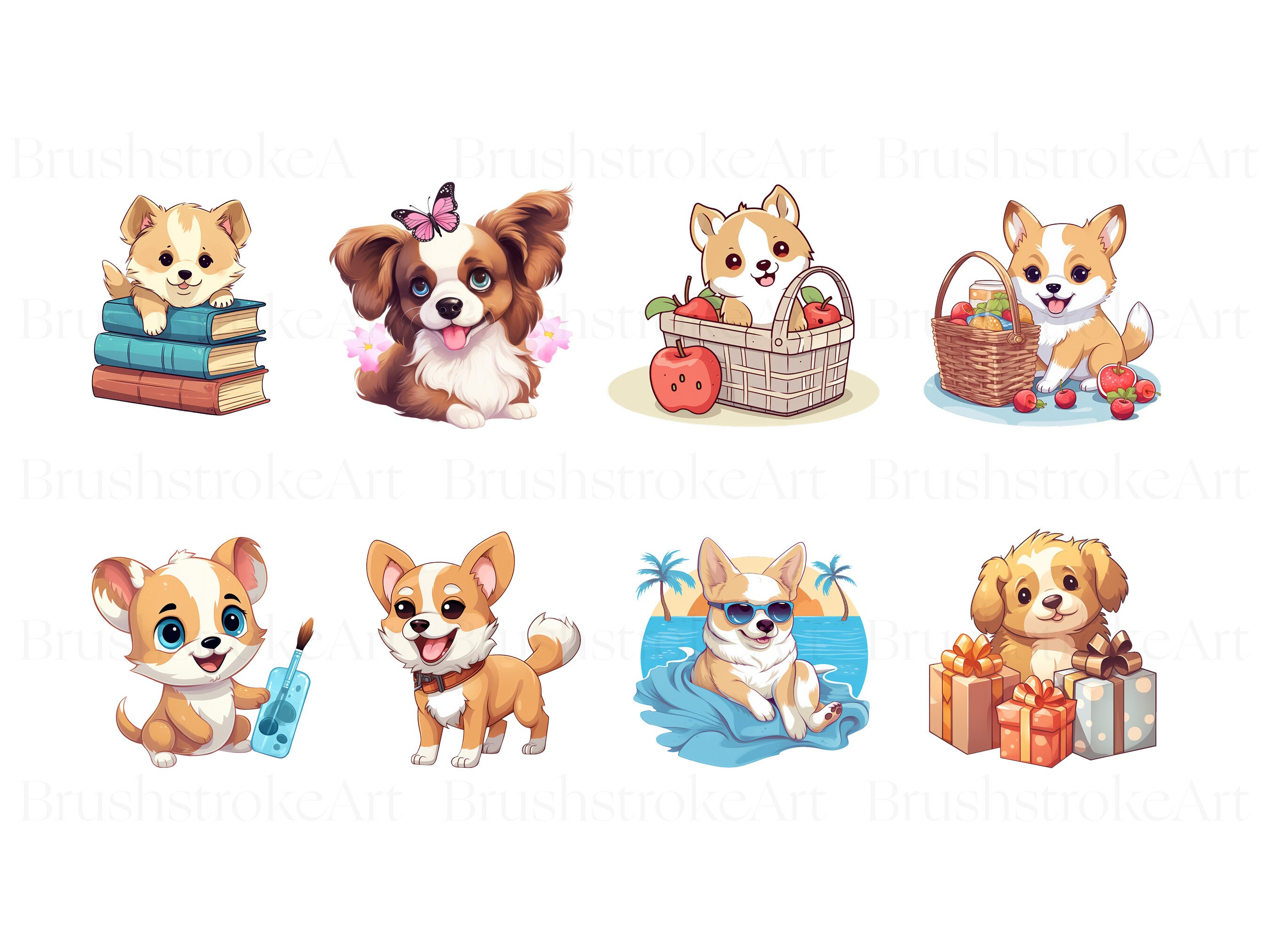 Kawaii Dog Clipart, Puppy Dog PNG, Cute Animals, Kawaii Puppy Clipart ...