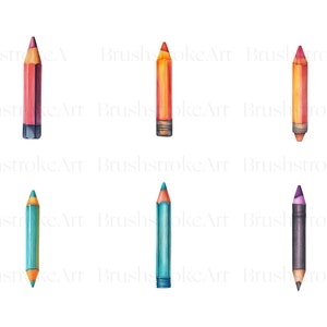 Color Pencil Clipart, Art Supplies Clipart, Back to School, Drawing ...