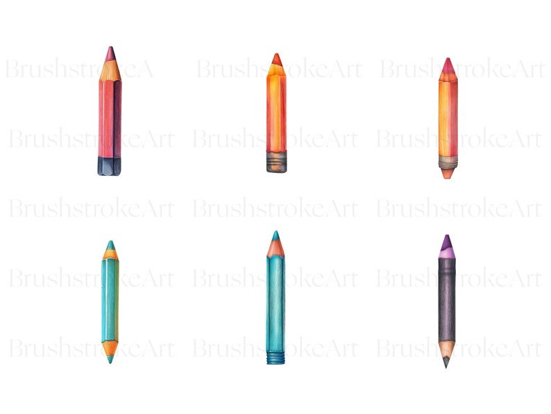 Color Pencil Clipart, Art Supplies Clipart, Back to School, Drawing ...
