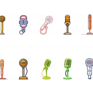 Watercolor Microphone Clipart, Mic PNG, Music Microphone, Singing Decal ...