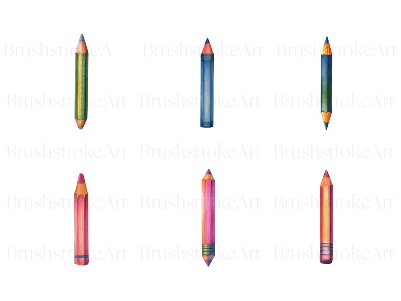 Color Pencil Clipart, Art Supplies Clipart, Back to School, Drawing ...