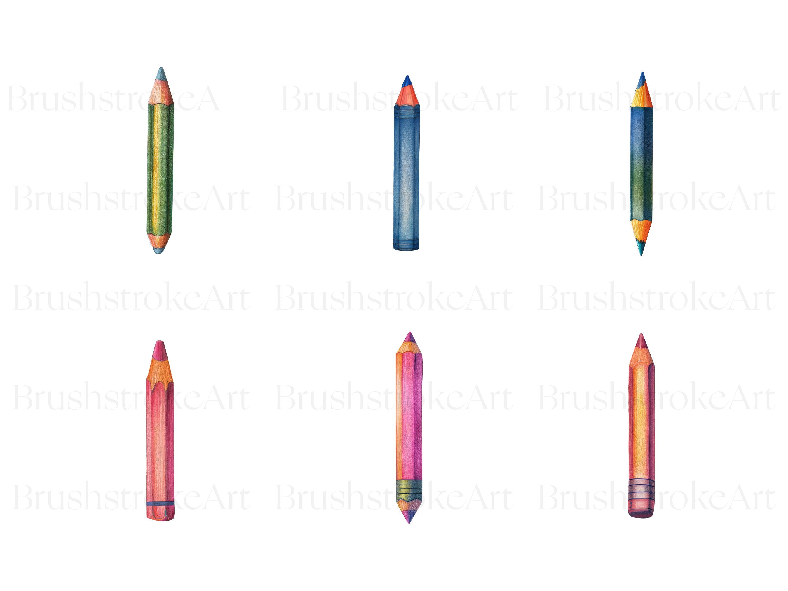 Color Pencil Clipart, Art Supplies Clipart, Back to School, Drawing ...