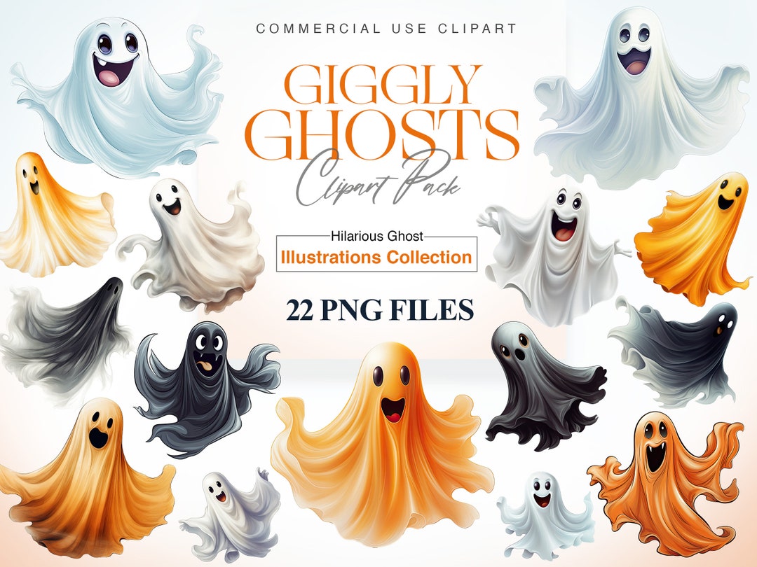 Watercolor Ghost Clipart, Cute Ghost, Halloween Clipart, Spooky ...