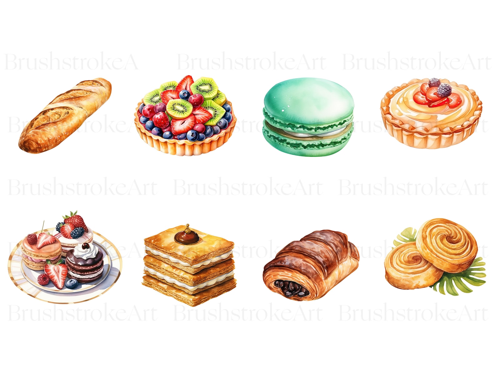 French Food Clipart, Pastry, Creme Brulee, Croissaint, Cake PNG Images ...