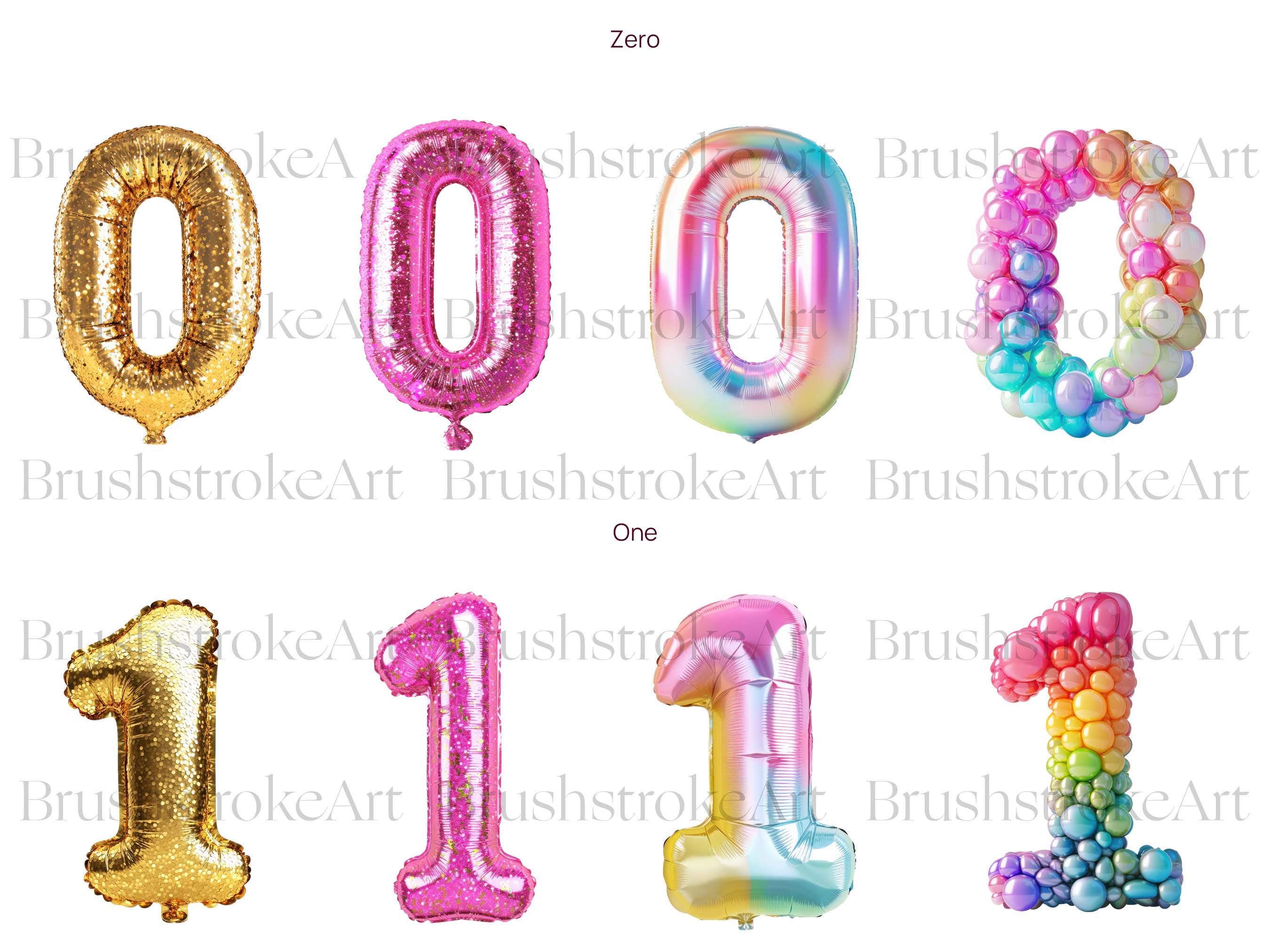 Colorful Numbers Clipart, Birthday Numbers, Party, Foil Balloons ...