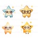 Kawaii Stars Clipart, Smiley Star, Kawaii Stickers, Baby Stars, Rainbow ...