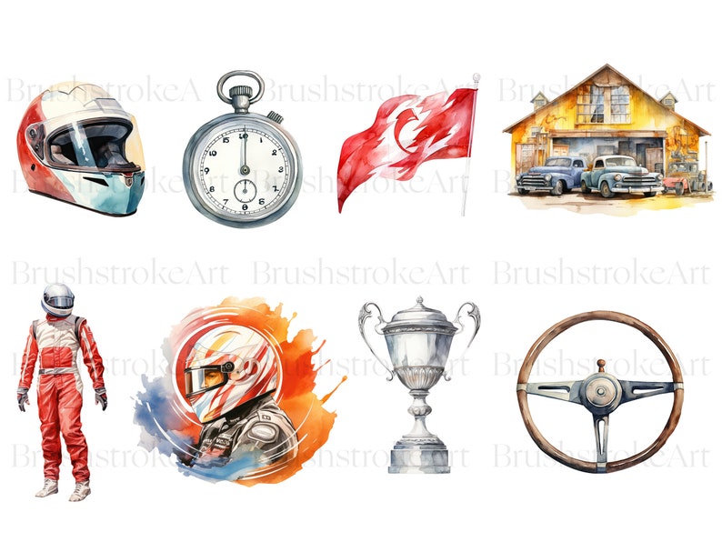 Watercolor Formula 1 Clipart, Racing, Modern F1 Car, Illustration ...