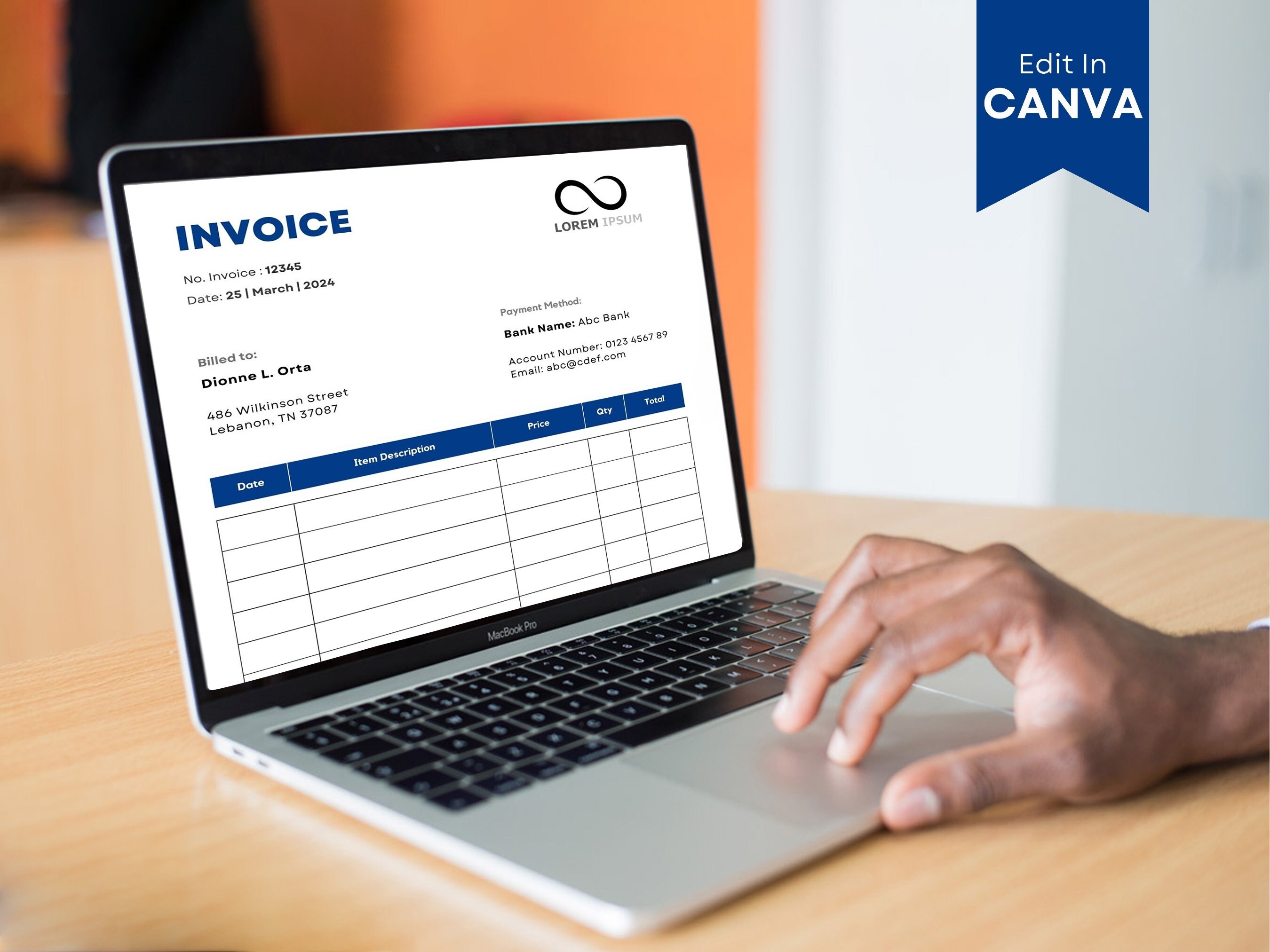 Editable Invoice Template, Printable Invoice Sheets, Blank Invoice PDF ...