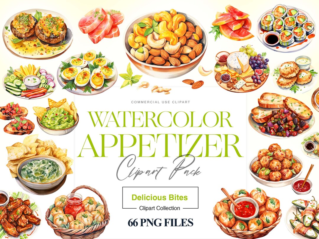 Appetizer Clipart, Watercolor Food, Charcuterie Board Clipart, Cheese ...