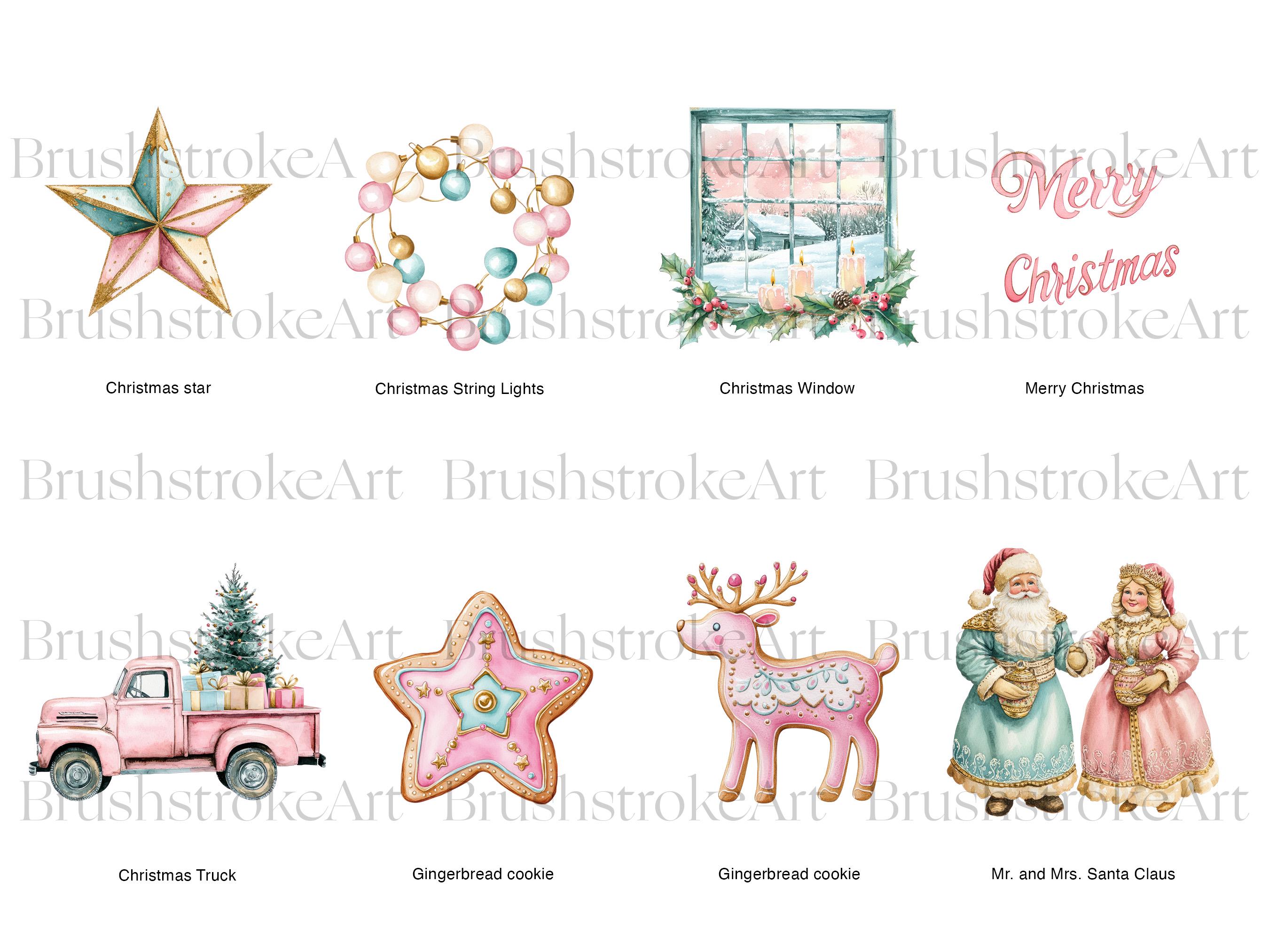 Coquette Christmas Clipart, Pink Christmas Tree PNG, Gingerbread ...