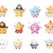 Kawaii Stars Clipart, Smiley Star, Kawaii Stickers, Baby Stars, Rainbow ...