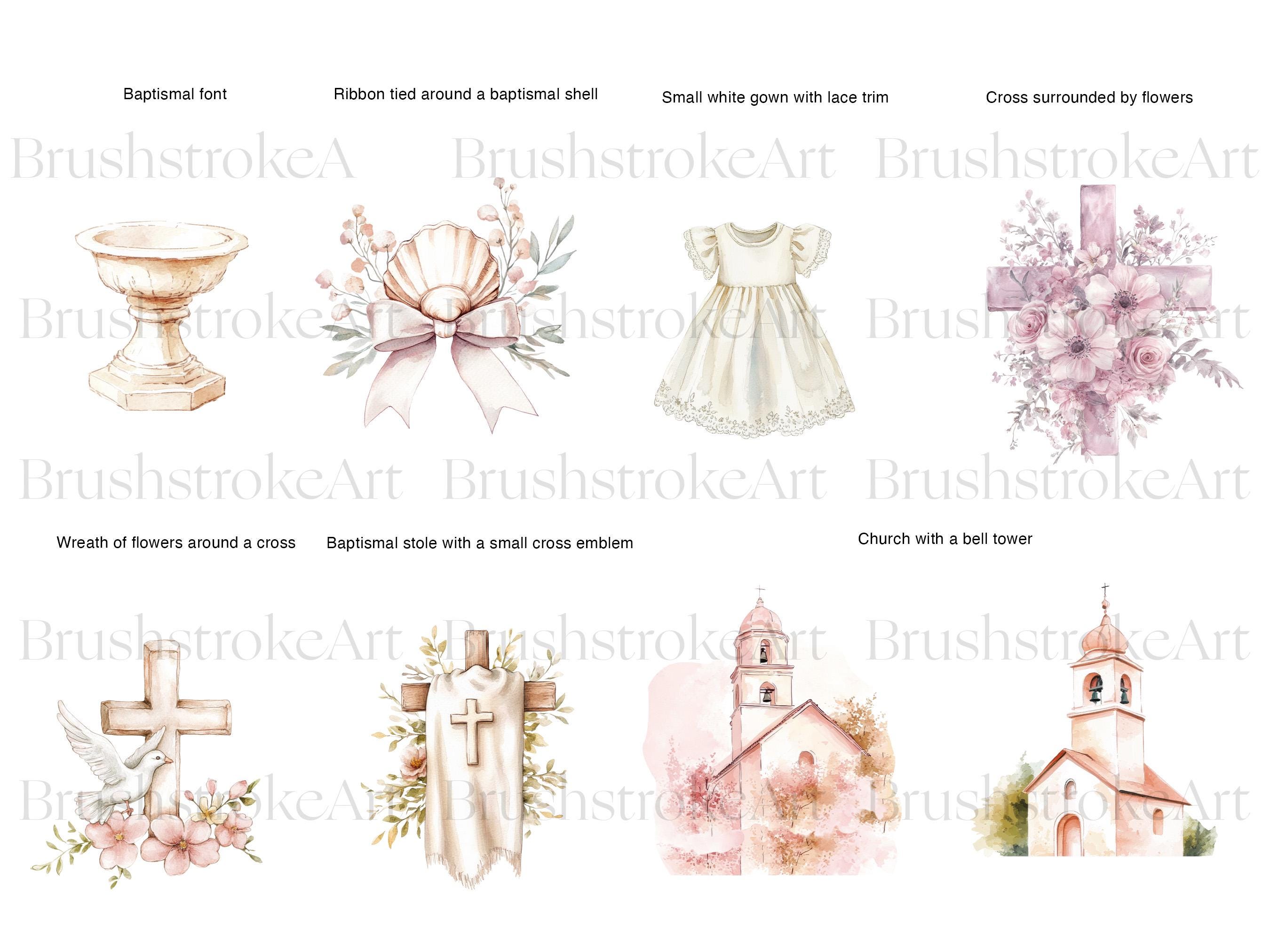 Watercolor Baptism Clipart, Christening, Baptism Angel, First Communion ...