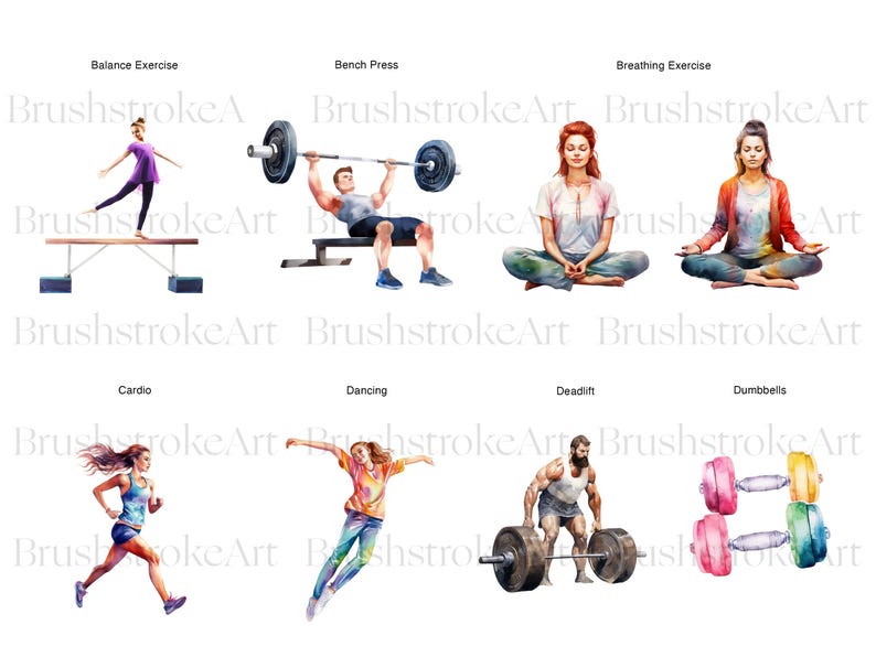 Exercise Clipart, Women Fitness, Gym Girl Clipart, Bodybuilder, Workout ...