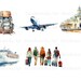 Watercolor Travel Clipart, Summer Travel, Road Trip Clipart, Vacation ...