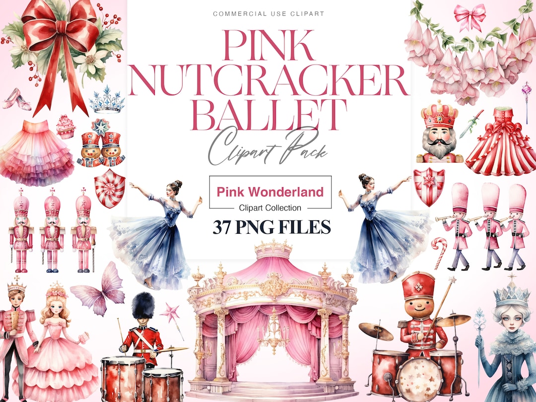 Pink Nutcracker Clipart, Watercolor Nutcracker, Ballerina, Pink ...