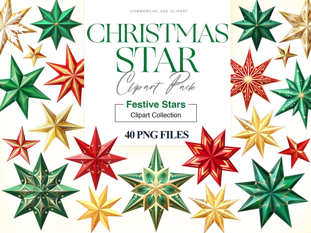 Christmas Star Clipart, Gold Star, Christmas Ornaments, Xmas Star ...