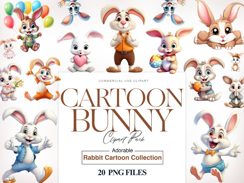 Cartoon Bunny Clipart, Funny Bunny, Cute Rabbit PNG, White Bunny ...
