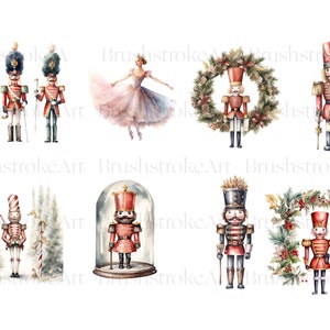 Nutcracker Clipart Pack: Watercolor Christmas PNG Images for - Etsy
