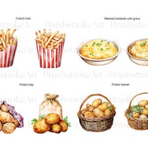 Watercolor Potato Clipart, Baked Potato, Breakfast Food, French Fries ...