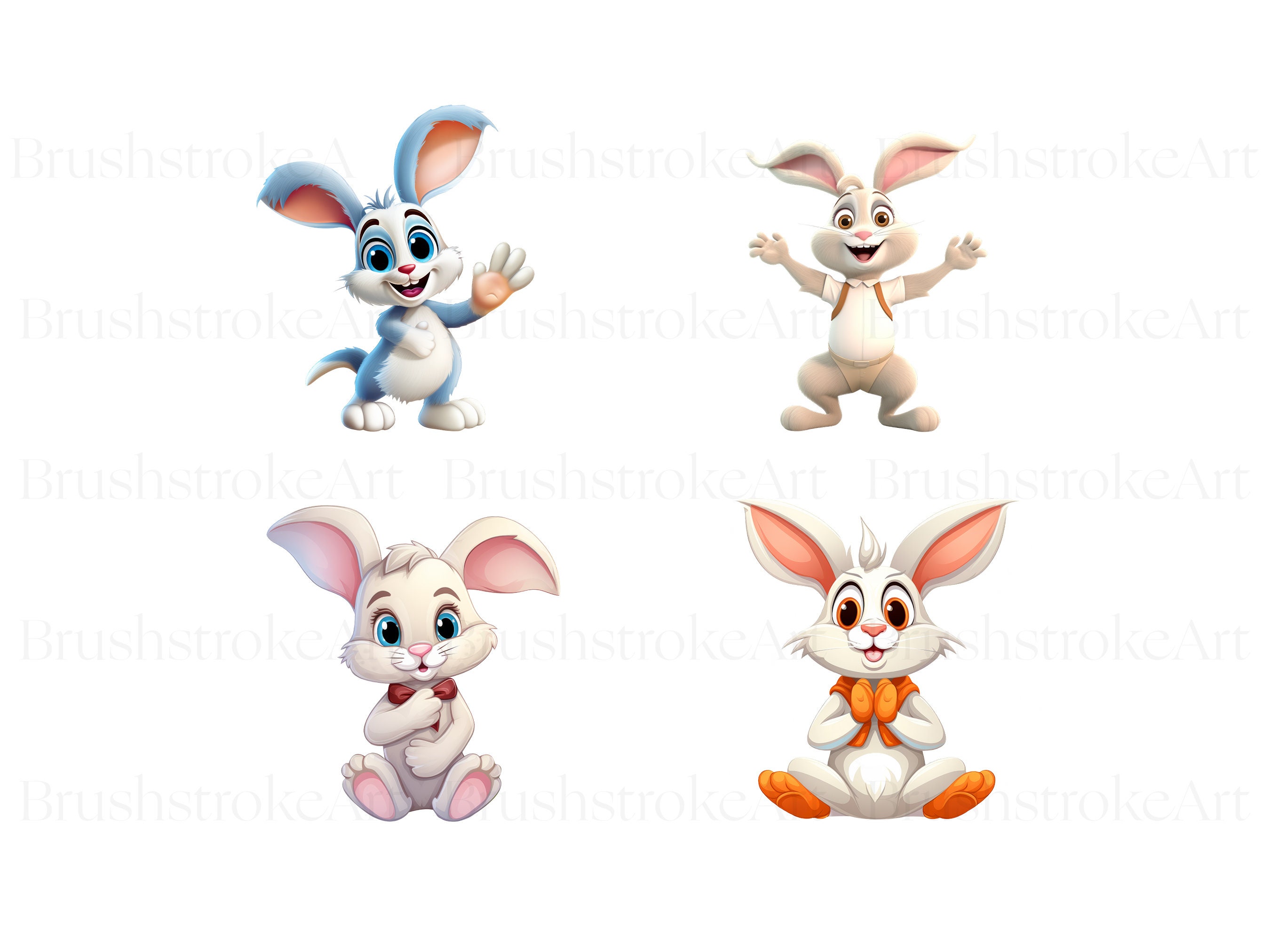 Cartoon Bunny Clipart, Funny Bunny, Cute Rabbit PNG, White Bunny ...
