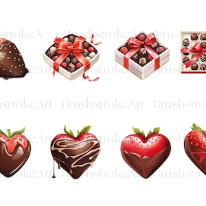 Chocolate Strawberry Clipart, Chocolate Covered Strawberries, Romance Clipart, Valentine Gift ...