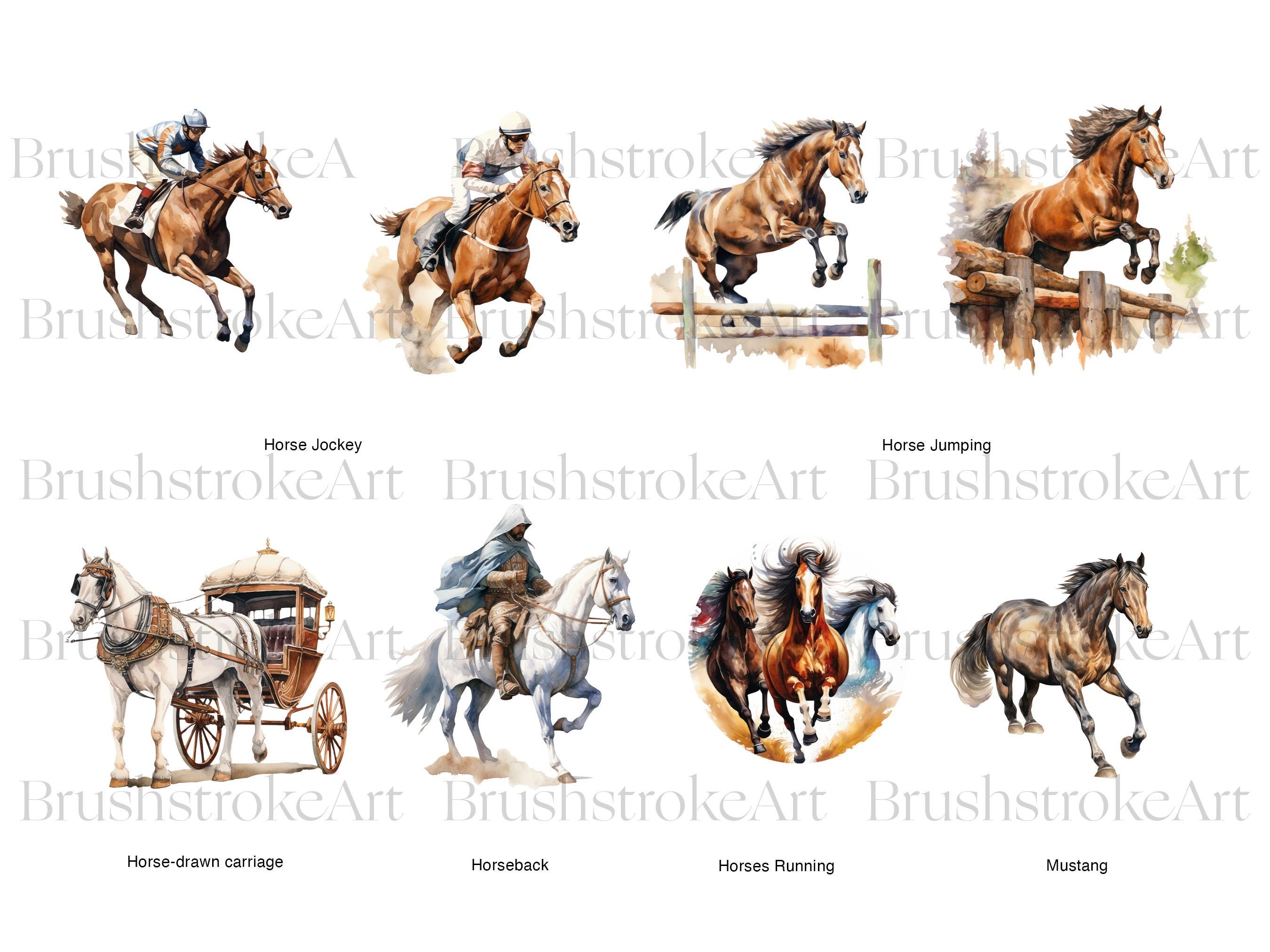 Watercolor Horse Clipart, Farm Animal, Brown Horse PNG, Trojan Horse ...