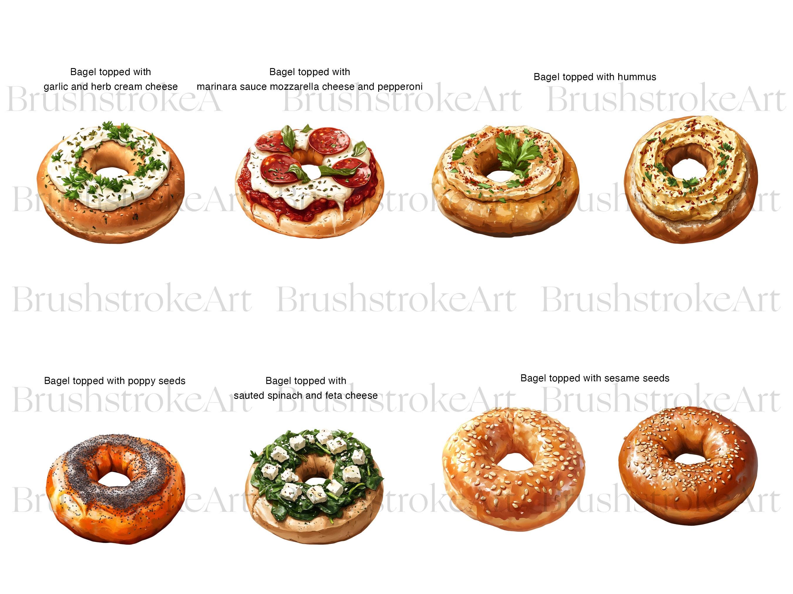 Bagel Clipart, Breakfast Bagel, Bakery Clipart, Sandwich, Food ...