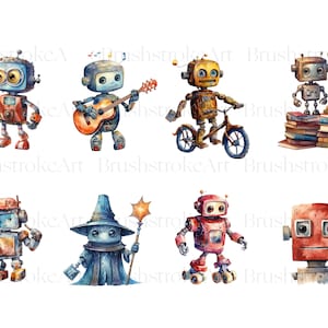 Robot Clipart Pack: Cute Robots PNG Images for Boy's - Etsy