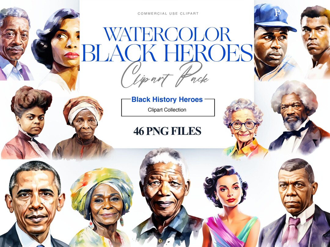 Black Figures Clipart, Martin Luther King, Maya Angelou, Black Woman ...