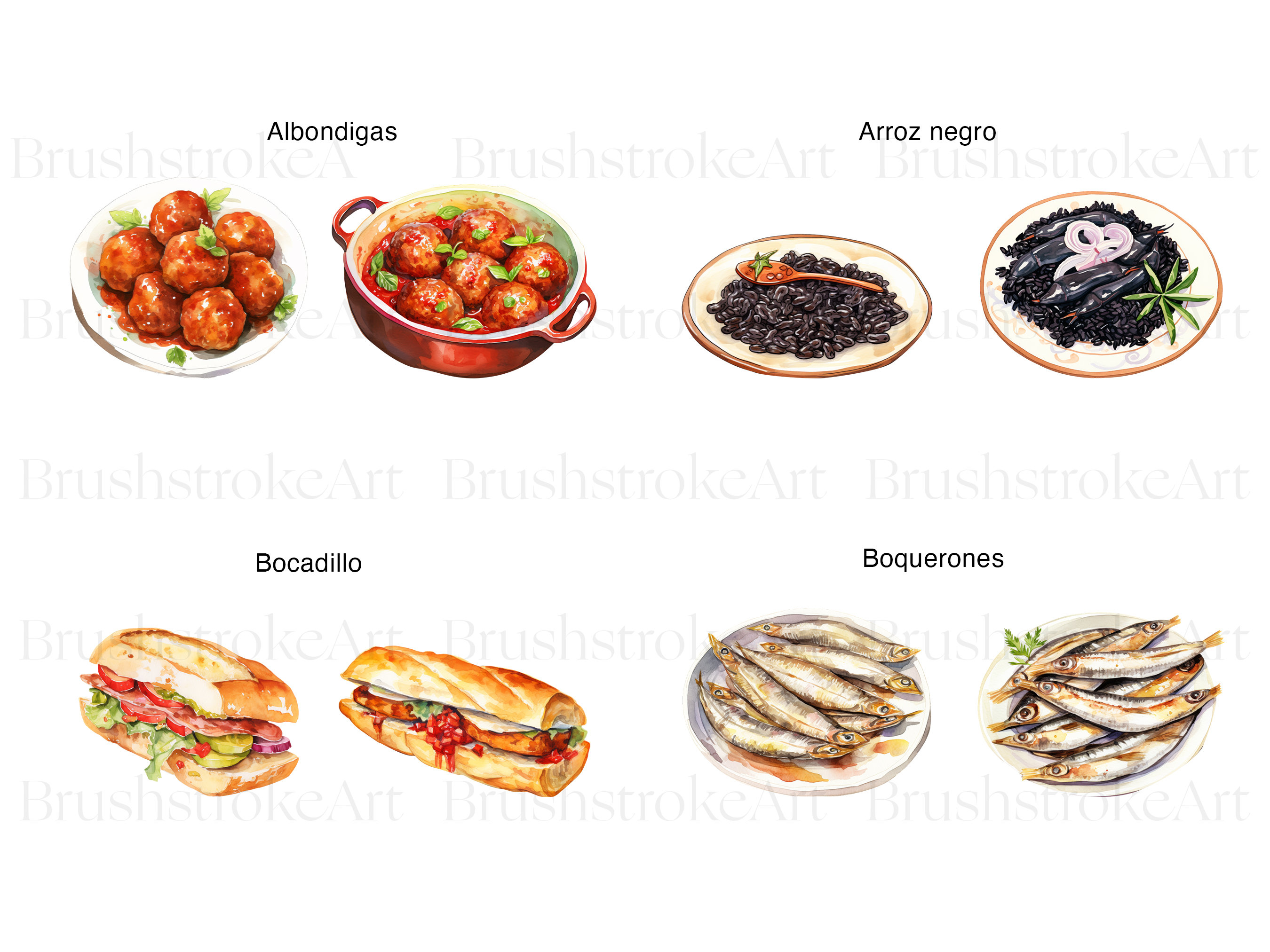 Spanish Food Clipart, Spanish Cuisine, Flan, Food Graphics PNG, Churros ...
