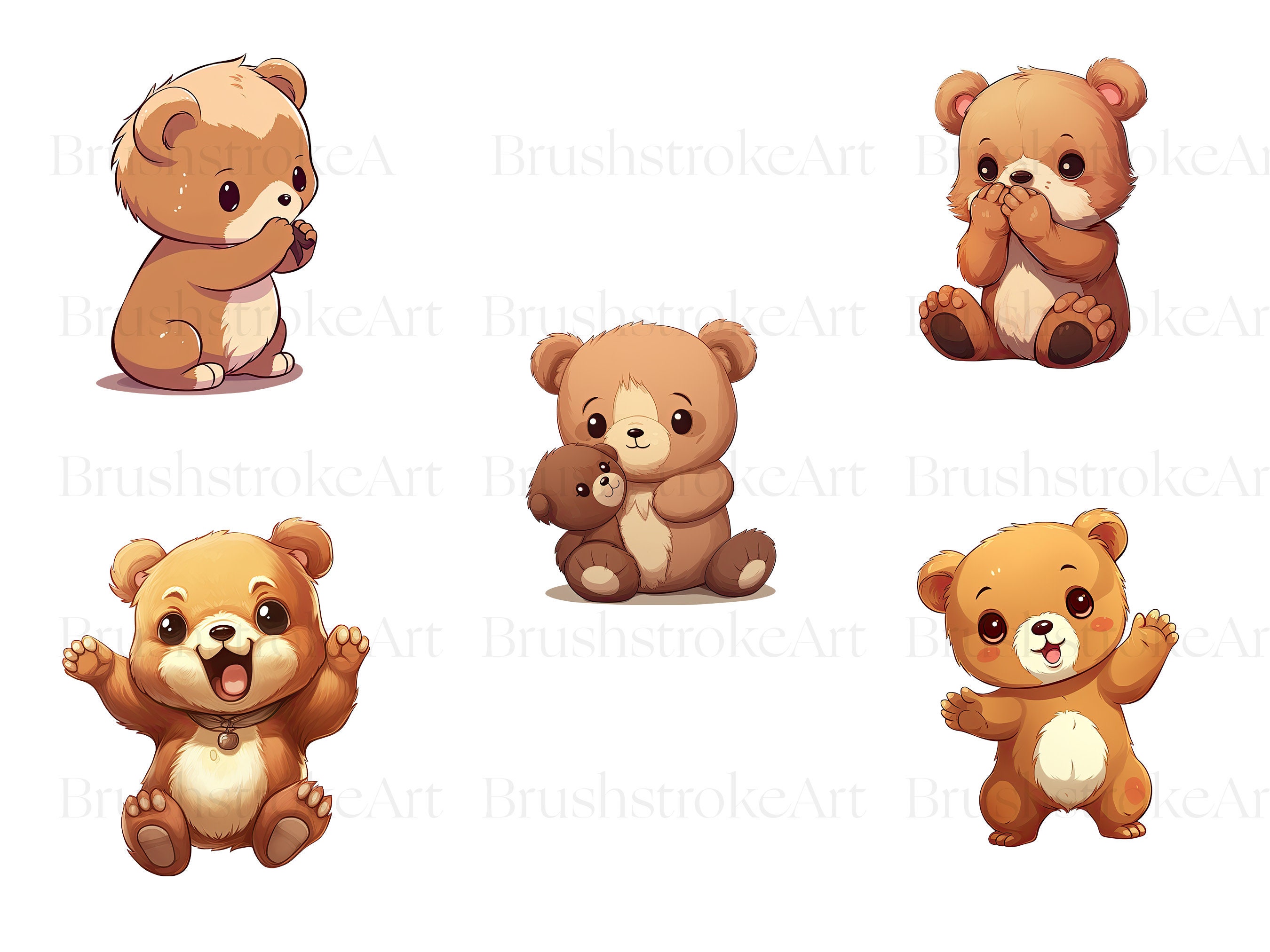 Watercolor Bear Clipart, Teddy Bear, Baby Bear Cub, Woodland Animal ...