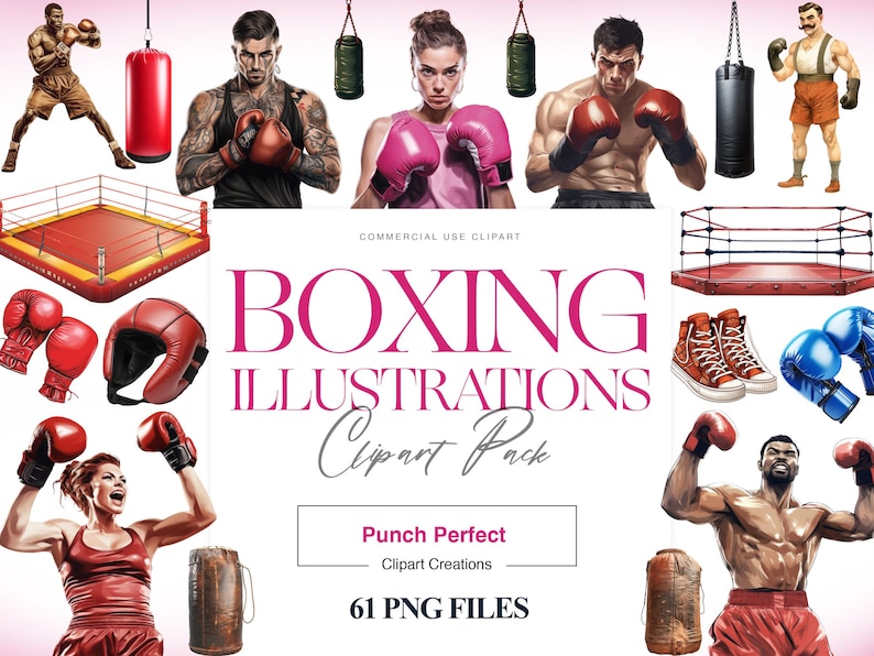 Boxing Clipart, Black Boxer, Female Athletes, Male Boxer Clipart ...