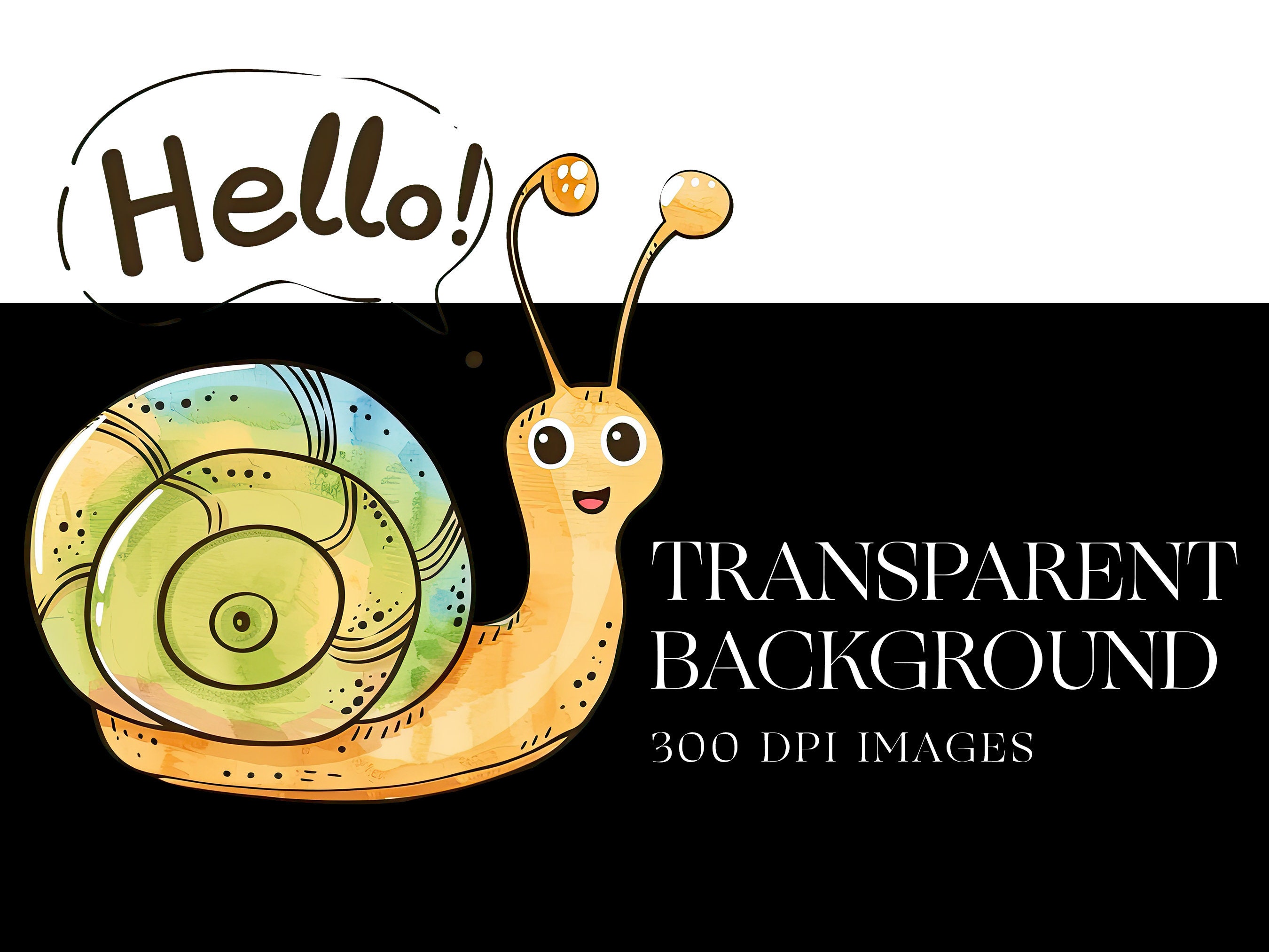 Watercolor Snail Clipart, Cute Snail PNG, Garden Snail, Little Snail ...