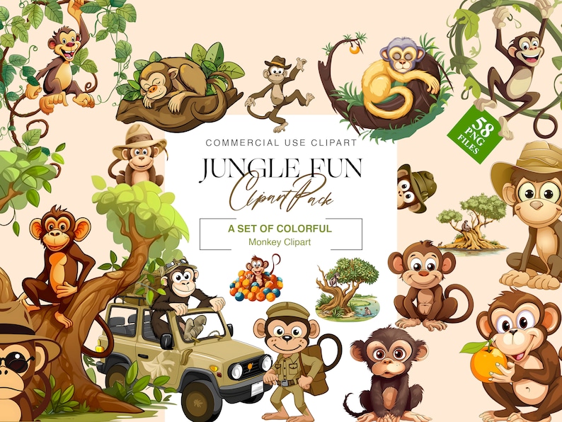 58 Colorful Monkey Clipart Pngs Jungle Fun Perfect for Crafting ...
