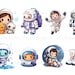 28 Cute Astronauts Clipart Pack, Boy Astronaut, Children's Party, Outer ...
