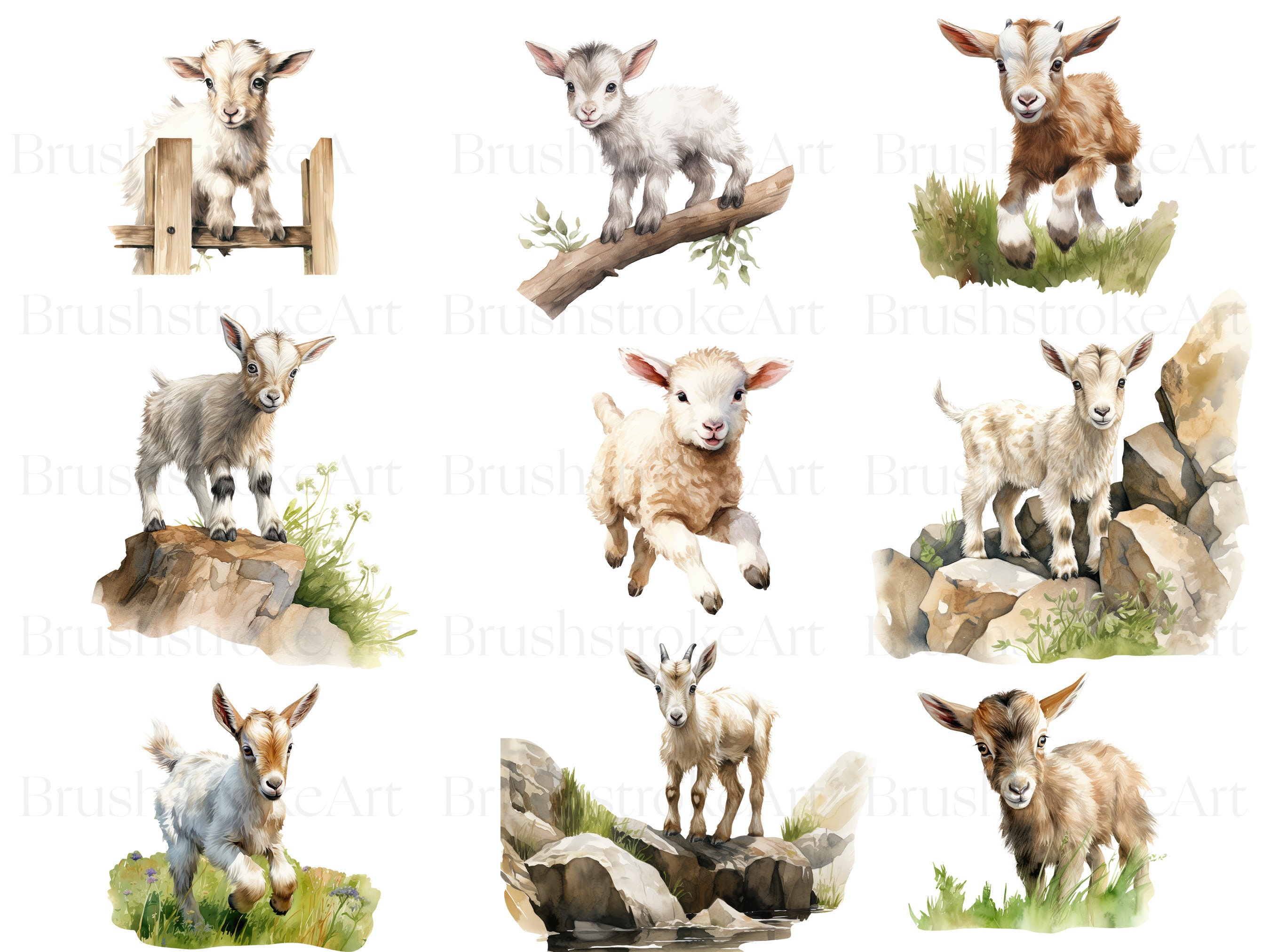 Watercolor Lamb Clipart, Baby Sheep Clipart, Baby Lamb, Farm Animals ...