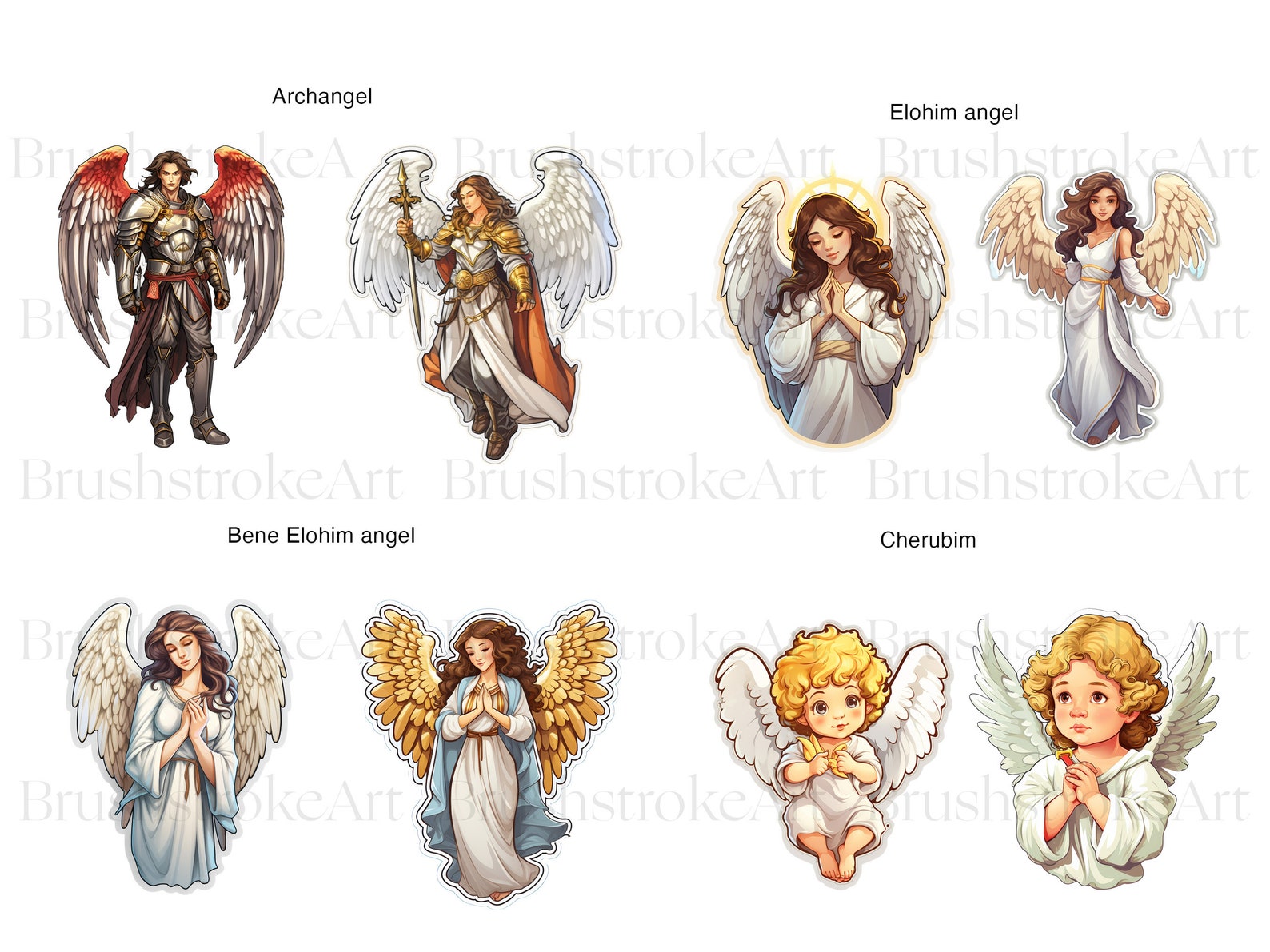 Angel Clipart, Seraphim, Cute Angel Illustrations, Archangel Clipart ...