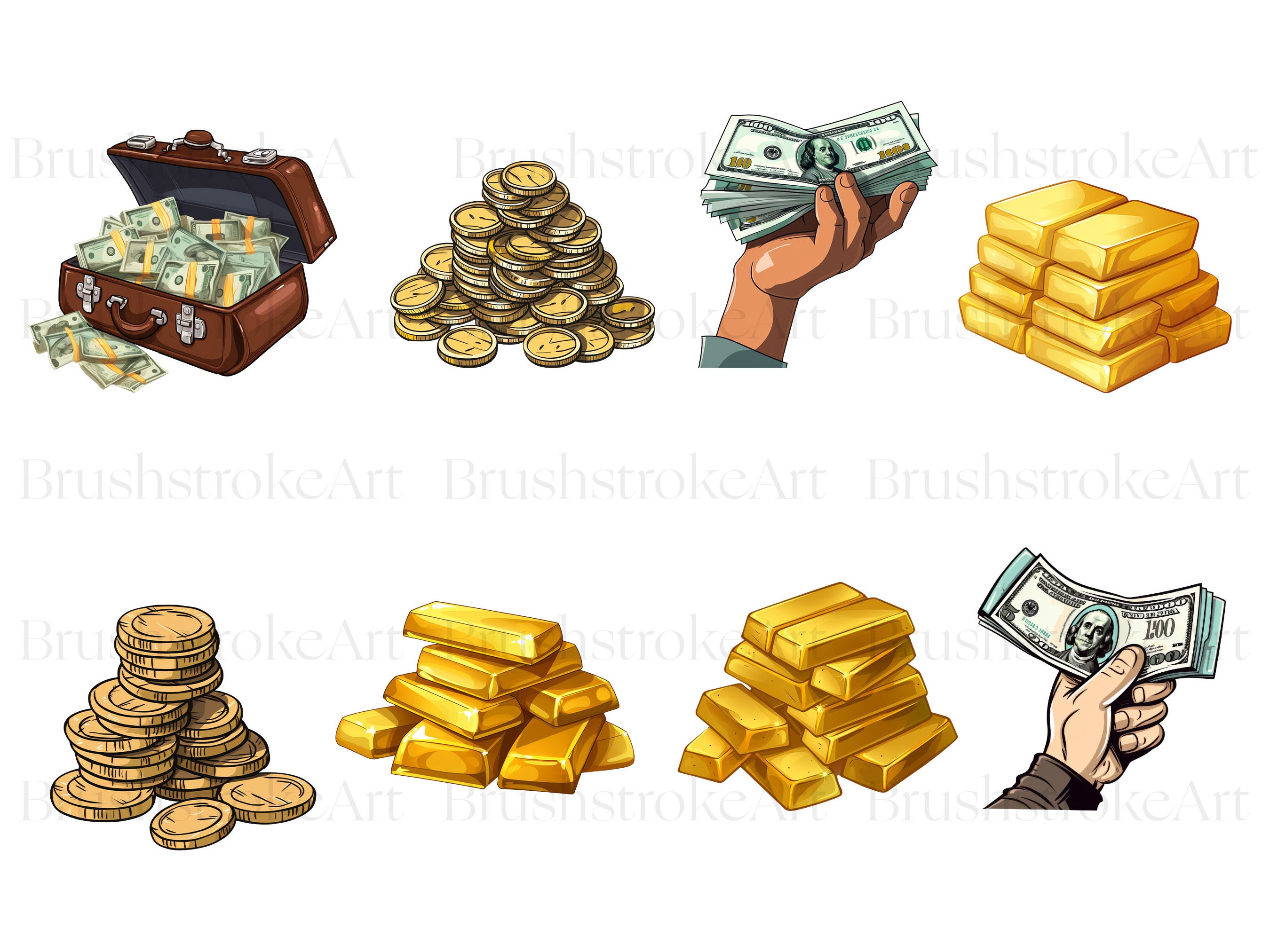 Money Illustration Clipart, Money Bag, Coin Clipart, Piggy Bank, Cash ...