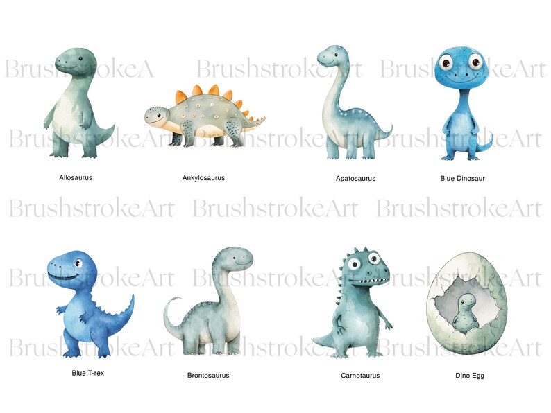 Cute Dinosaur Clipart, Stegosaurus, Triceratops Clipart, Dinosaur Party ...