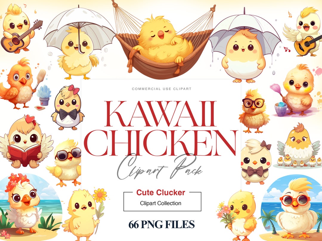 Cute Chicken Clipart, Baby Chicken Hatching, Bird Clipart, Kawaii ...