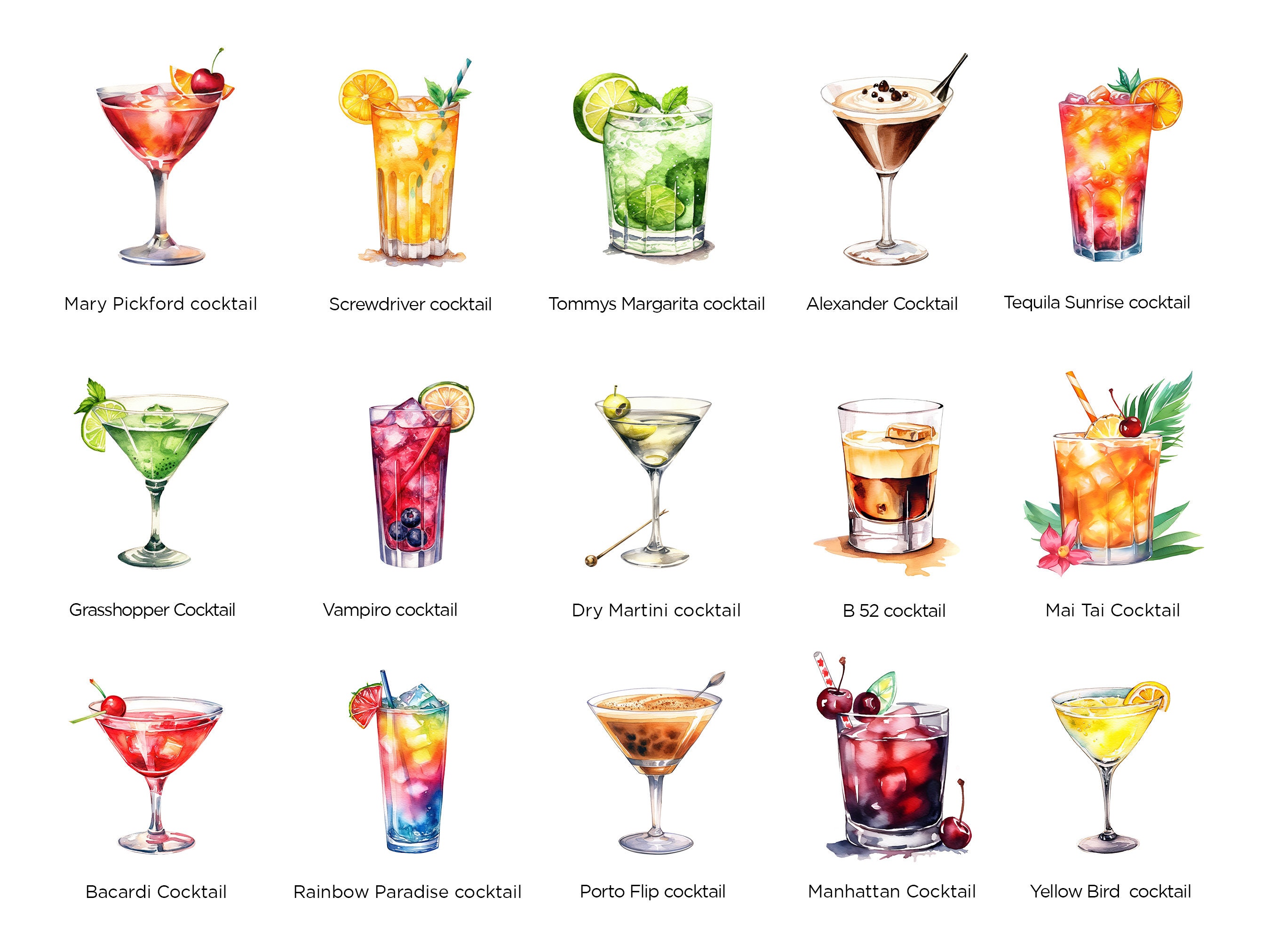 IBA Official Cocktail Clipart , 77 High Quality 300 DPI PNG Clipart ...