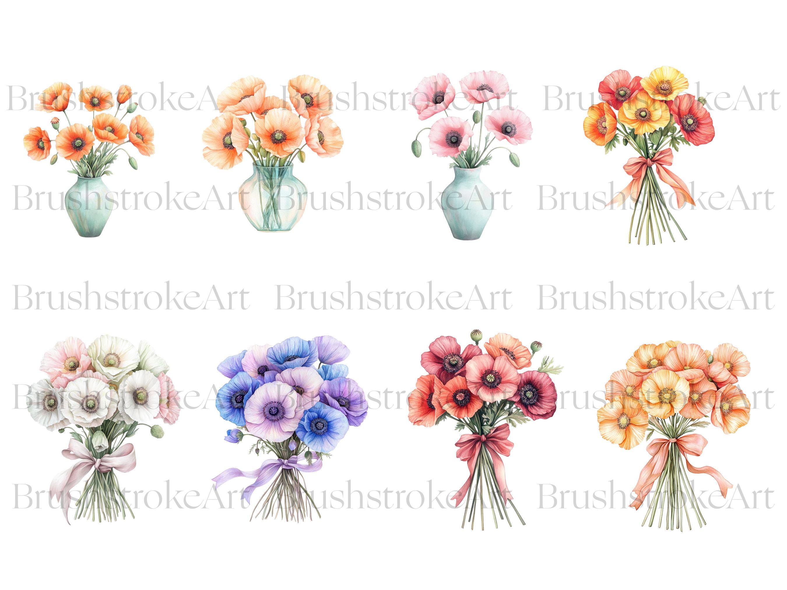 Watercolor Poppies Clipart, Memorial Day, Poppy Flower, Red Poppies ...