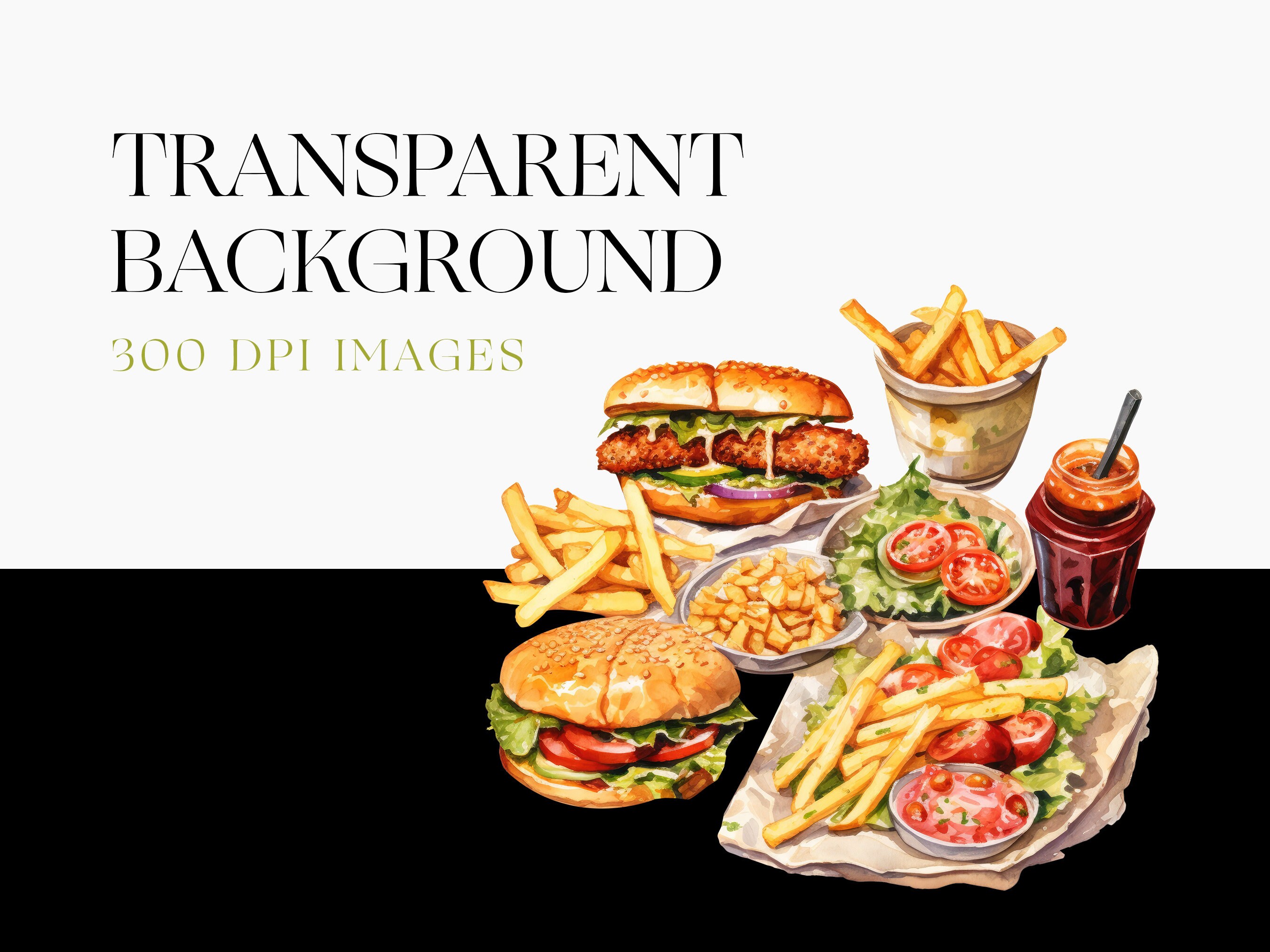 Watercolor Lunch Clipart, School Lunch Box, Healthy Food PNG, Junk Food ...