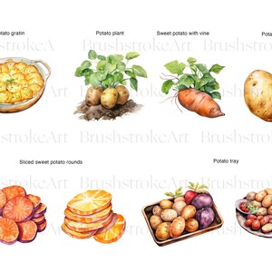 Watercolor Potato Clipart, Baked Potato, Breakfast Food, French Fries ...