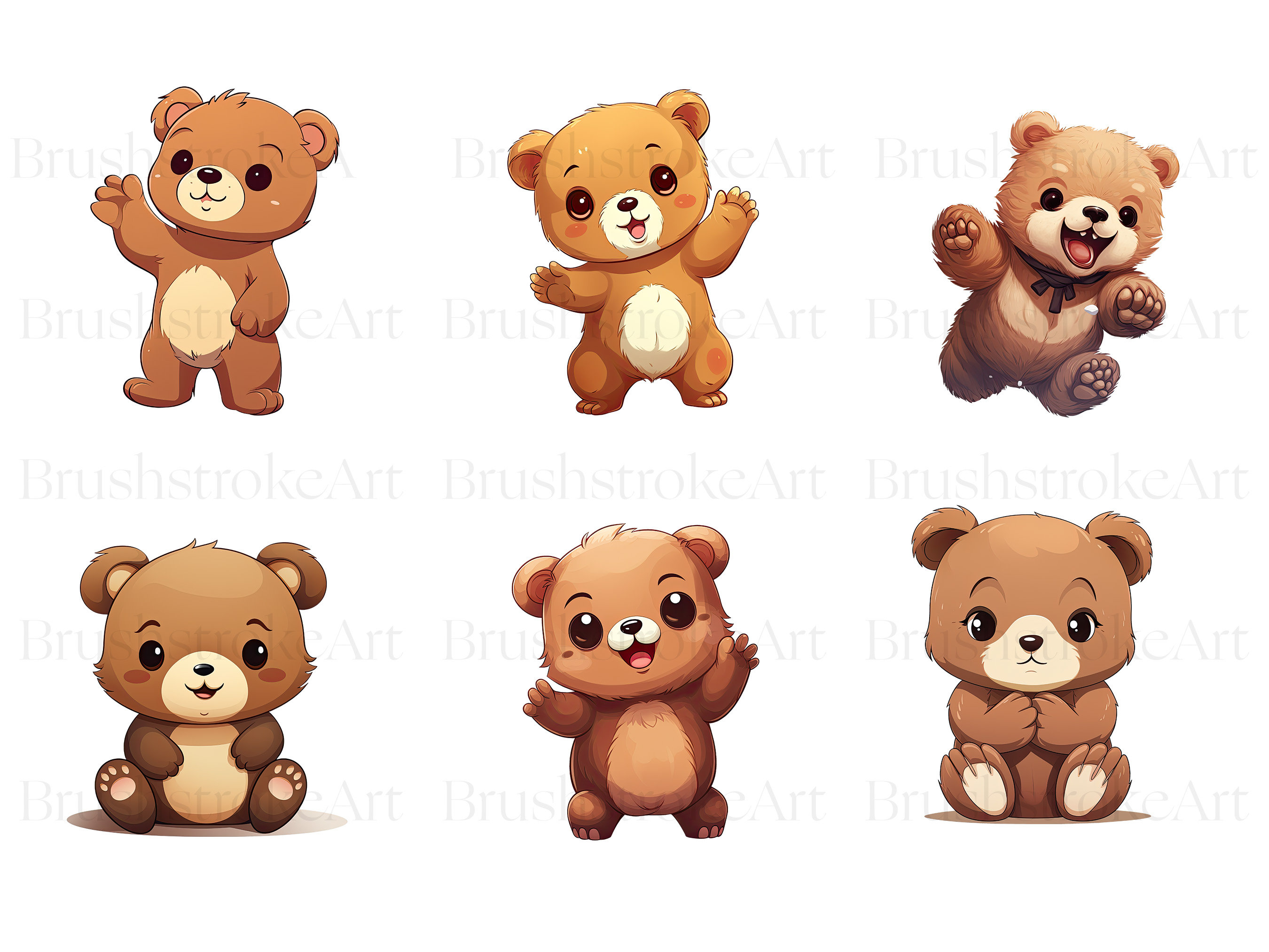 Watercolor Bear Clipart, Teddy Bear, Baby Bear Cub, Woodland Animal ...
