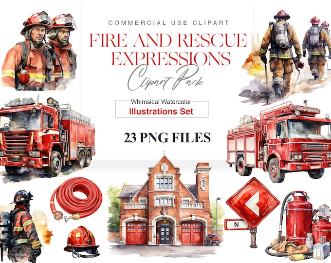 Fire Safety Clipart - Fire Fighter Clipart - Firetruck Clipart - Smoke ...