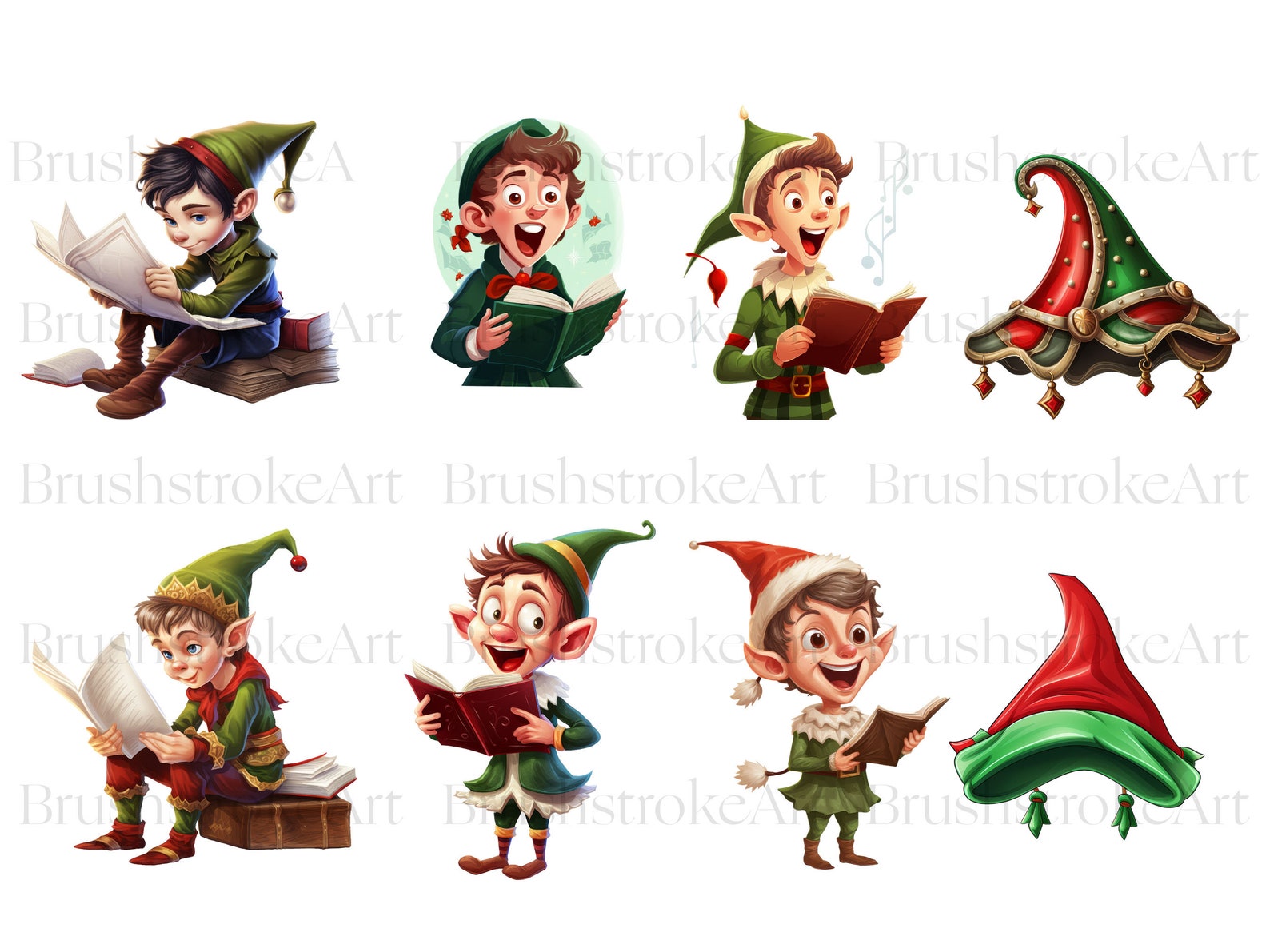 Cute Elf Clipart, Christmas Elves Clip Art, Santa's Helpers, Xmas Elf ...
