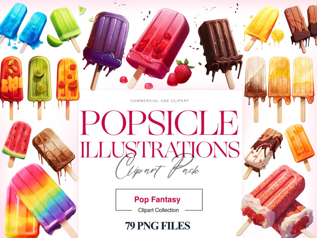 Popsicle Clipart, Watermelon Popsicle, Strawberry Dessert, Summer ...